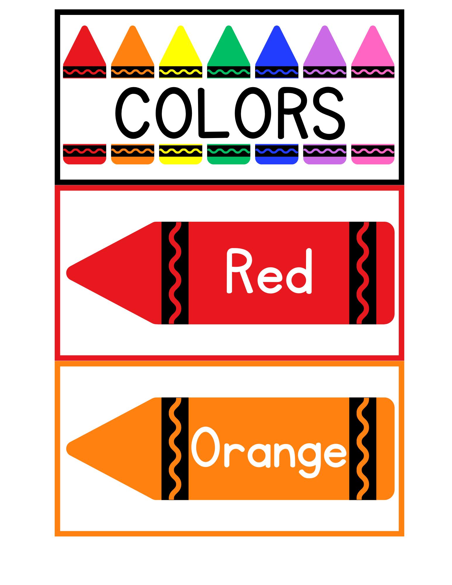Color Cards | Crayon Themed Printable for Classroom or Homeschool ...
