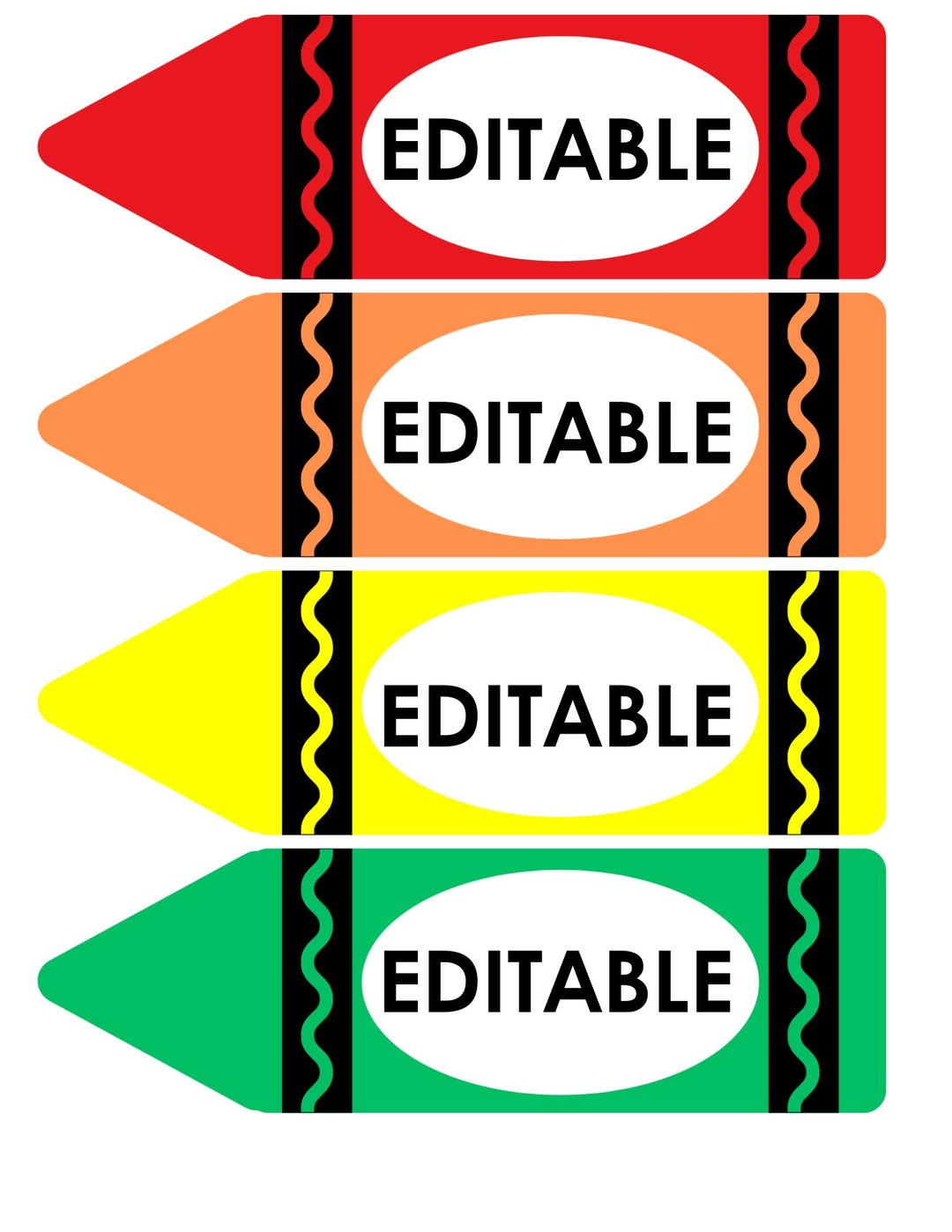 Editable Crayon Labels - Name Tags Printable | Classroom Supply Labels ...