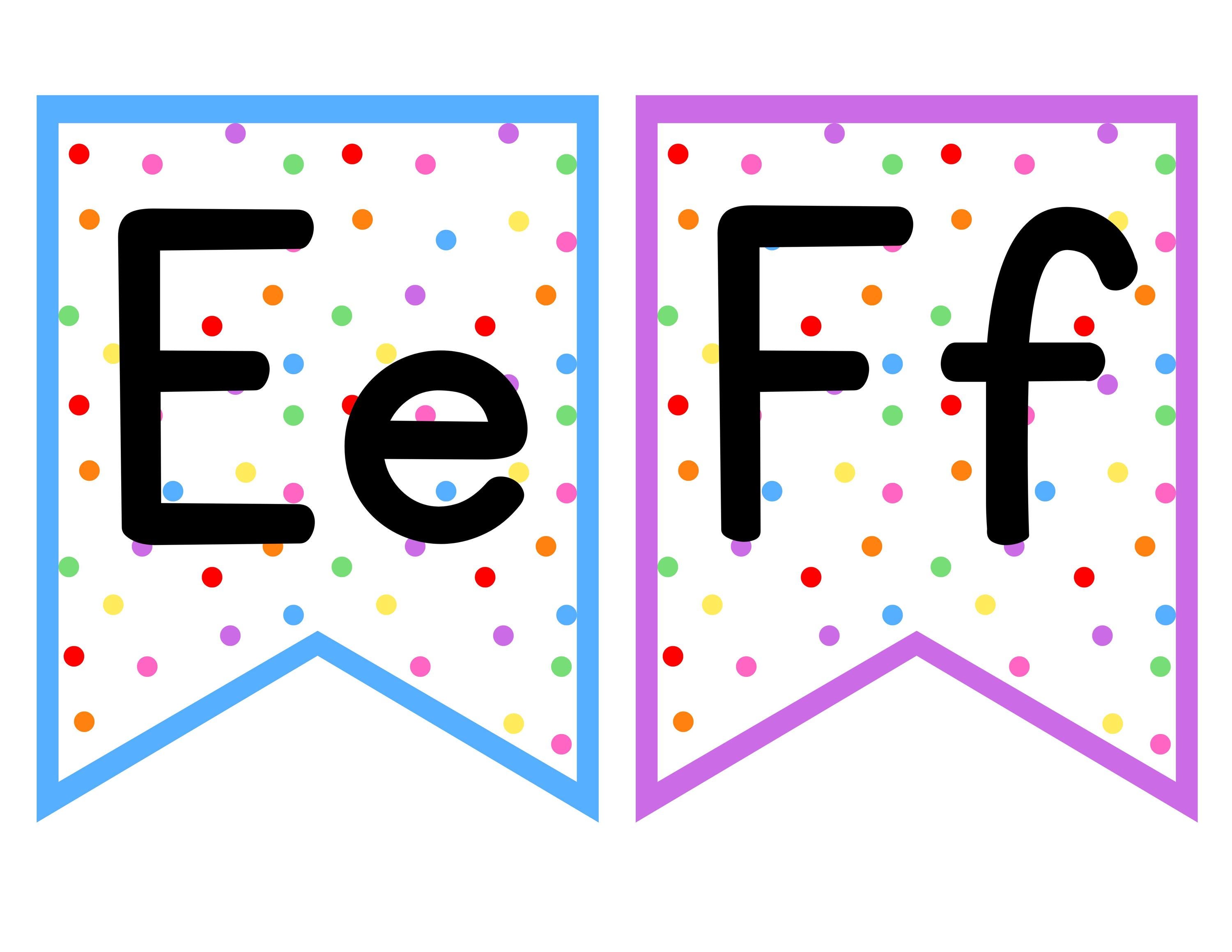 Printable Alphabet Classroom Banner - Colorful Polka Dot Theme ...