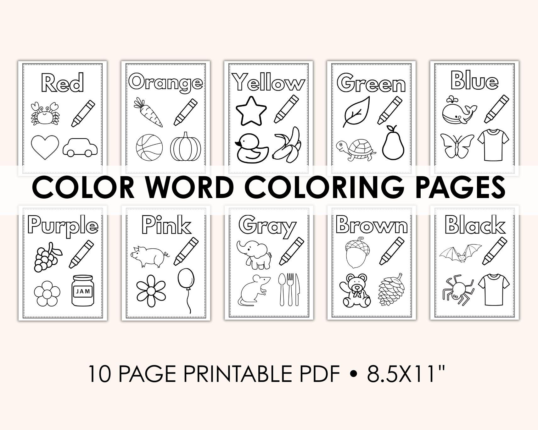 Coloring Pages Printable | 10 Colors |fun and Educational | Early ...