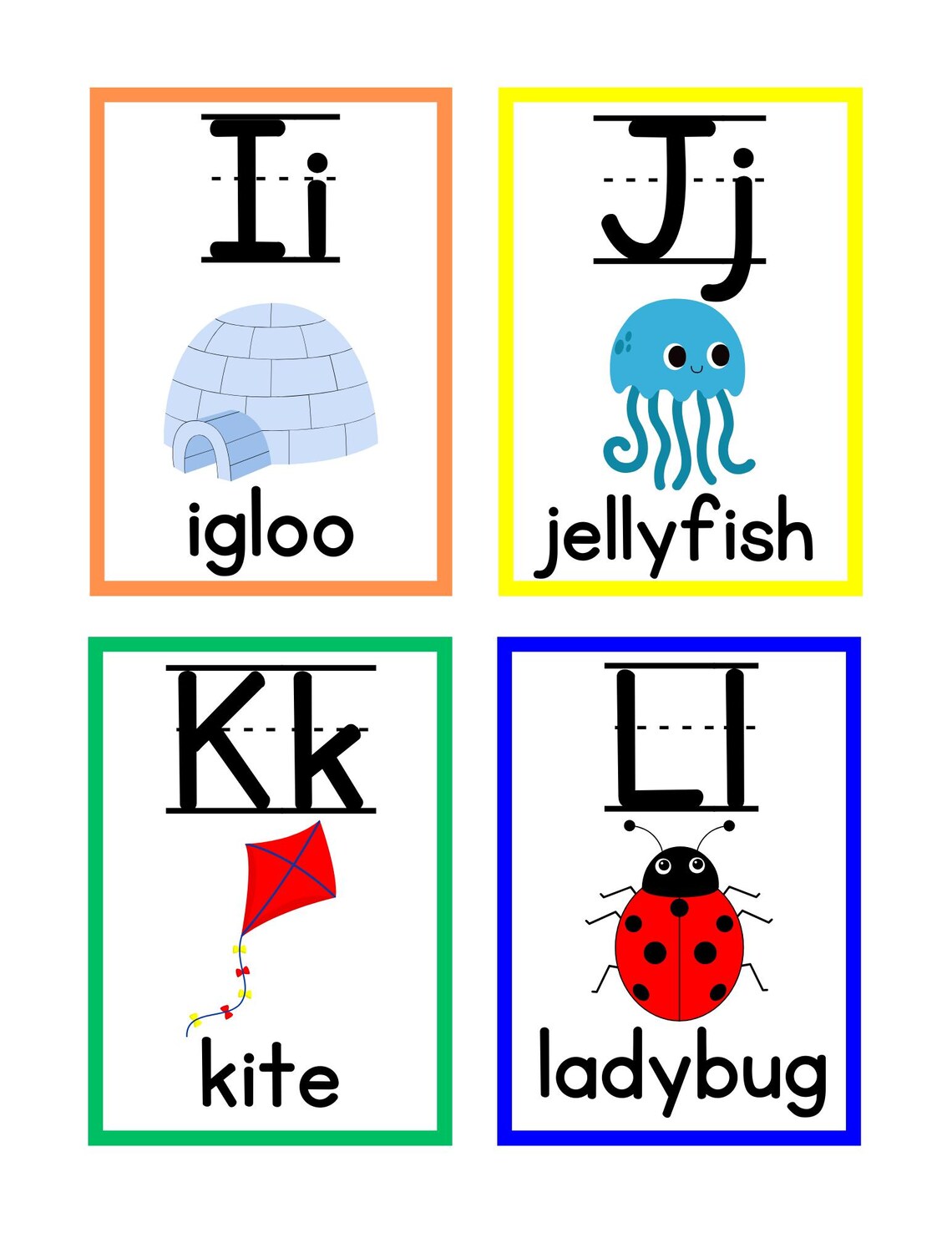 Printable Alphabet A to Z Flashcards | Early Learning | Alphabet ...