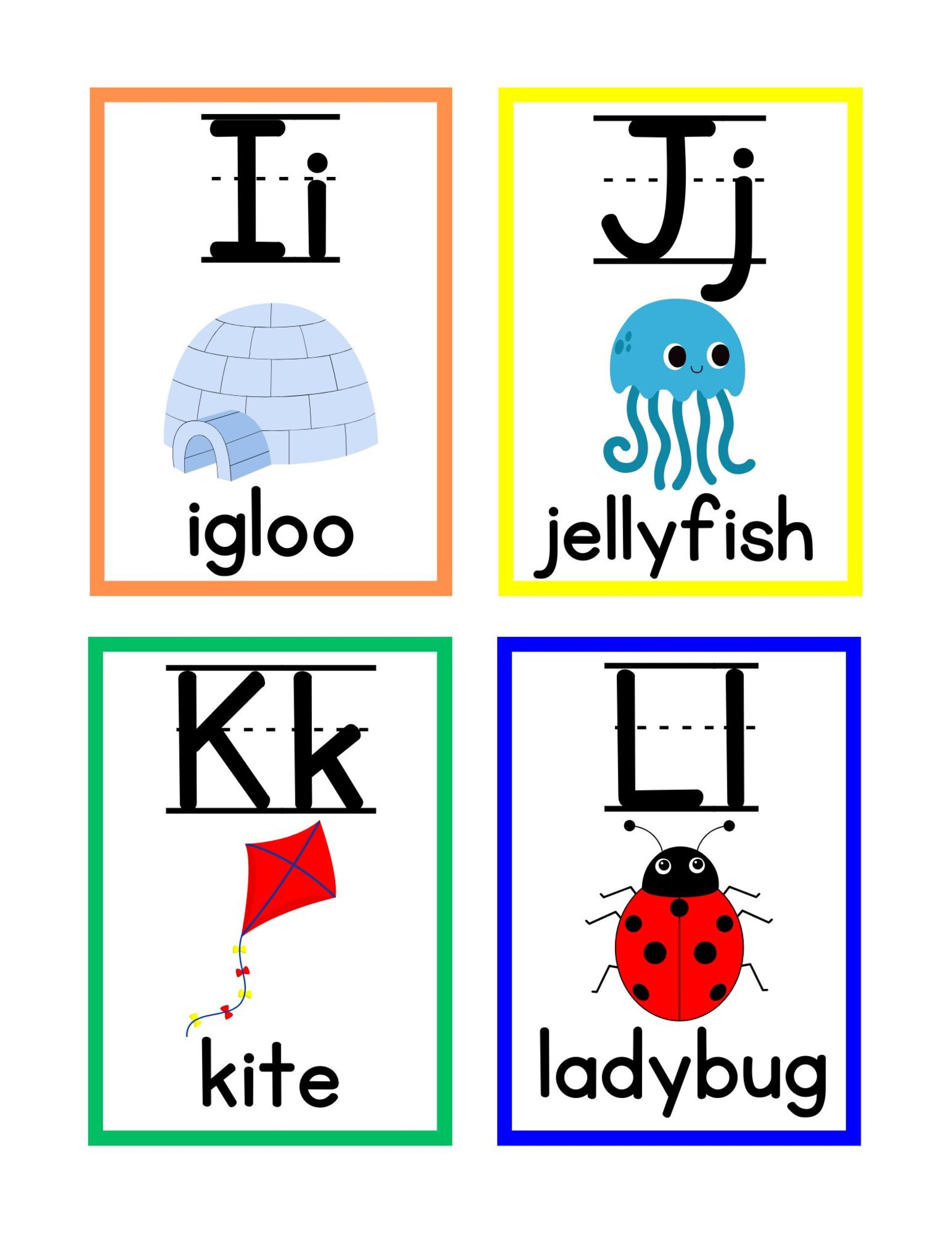 Printable Alphabet A to Z Flashcards | Early Learning | Alphabet ...