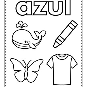 Printable SPANISH Colors Coloring Pages Color Words in SPANISH Fun ...