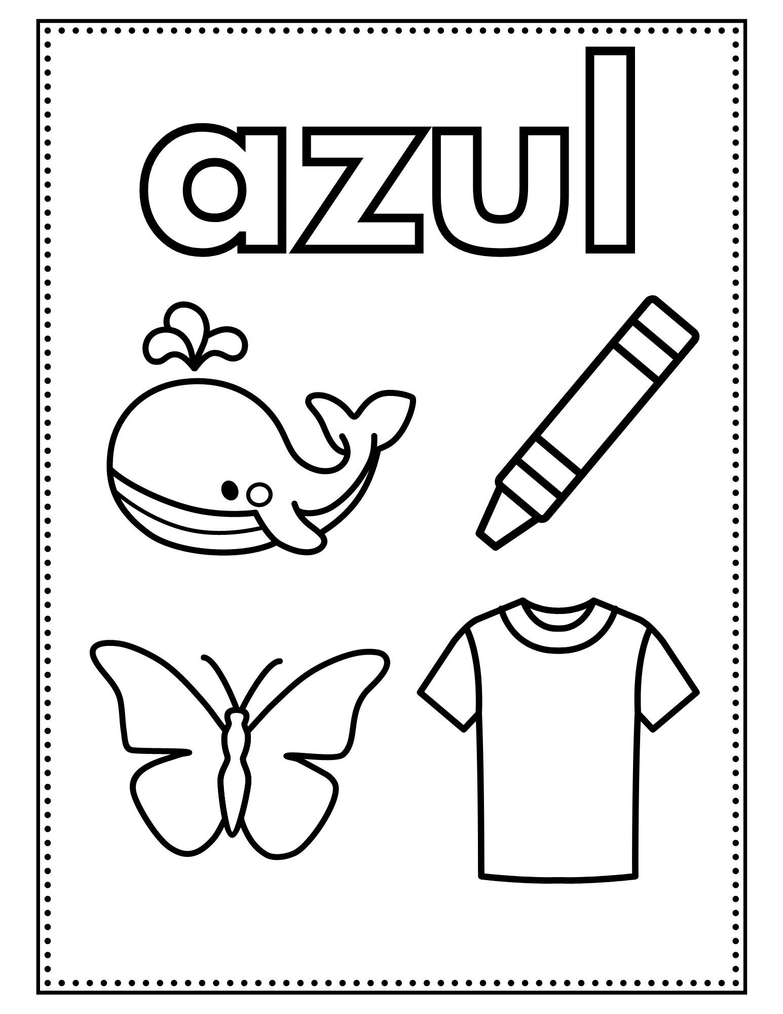 Printable SPANISH Colors Coloring Pages Color Words in SPANISH Fun ...