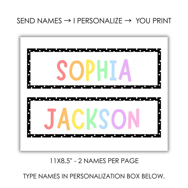 Personalized Desk Name Plates Printable | Whole Class Set - Etsy