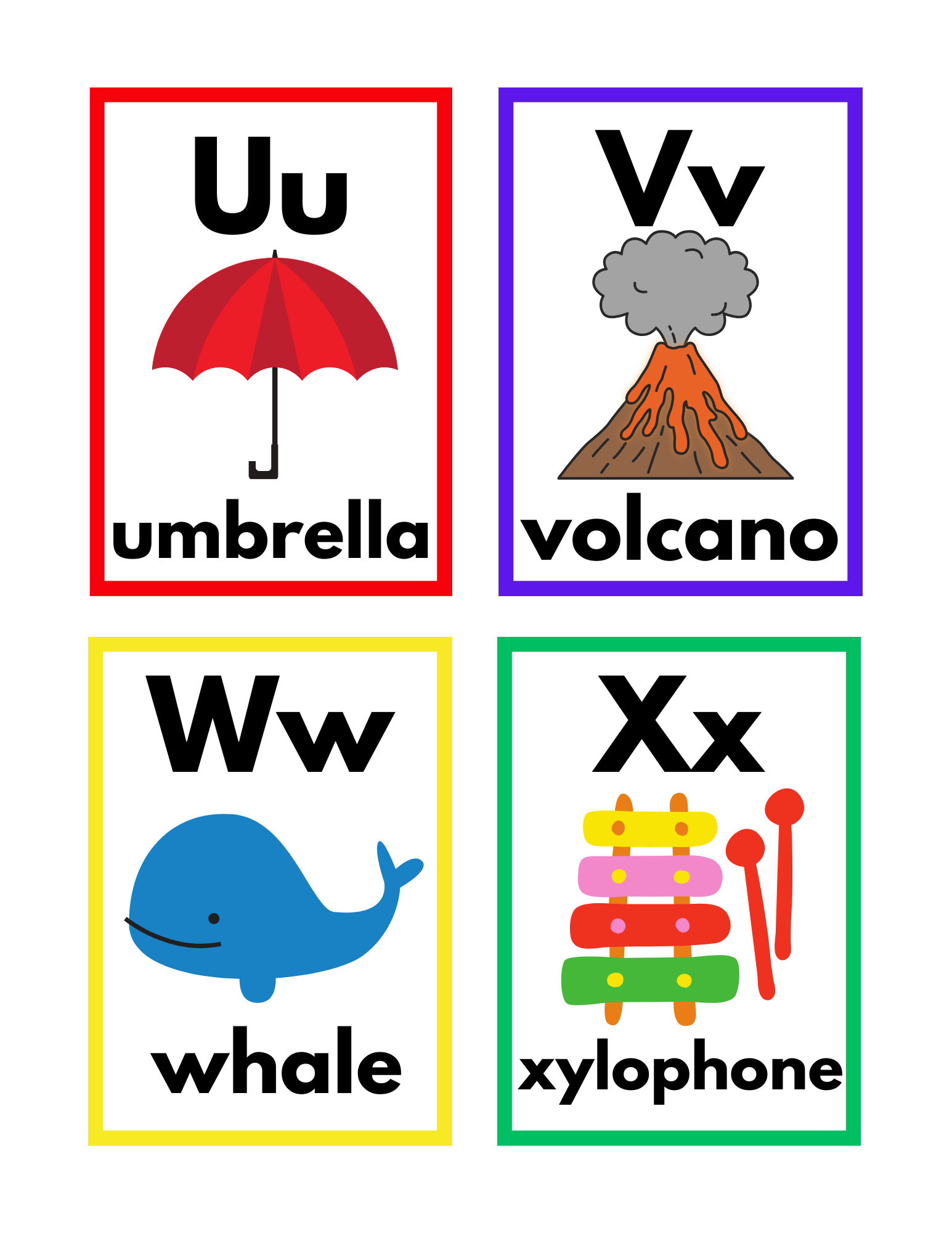 Printable Alphabet A to Z Flashcards | Early Learning | Colorful ABC ...