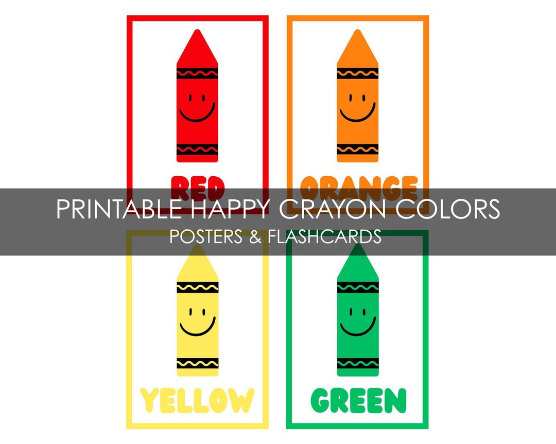 Crayon Color Posters & Flashcards | Printable Preschool Classroom Decor ...