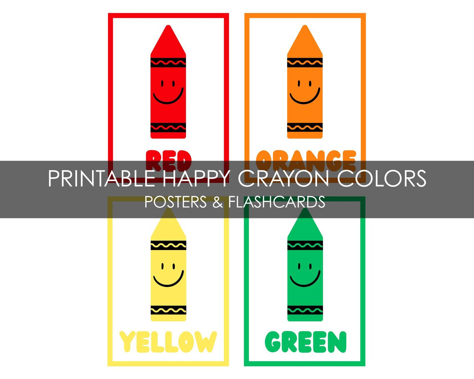 Crayon Color Posters & Flashcards | Printable Preschool Classroom Decor ...