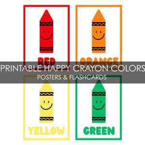 Crayon Color Posters & Flashcards | Printable Preschool Classroom Decor ...