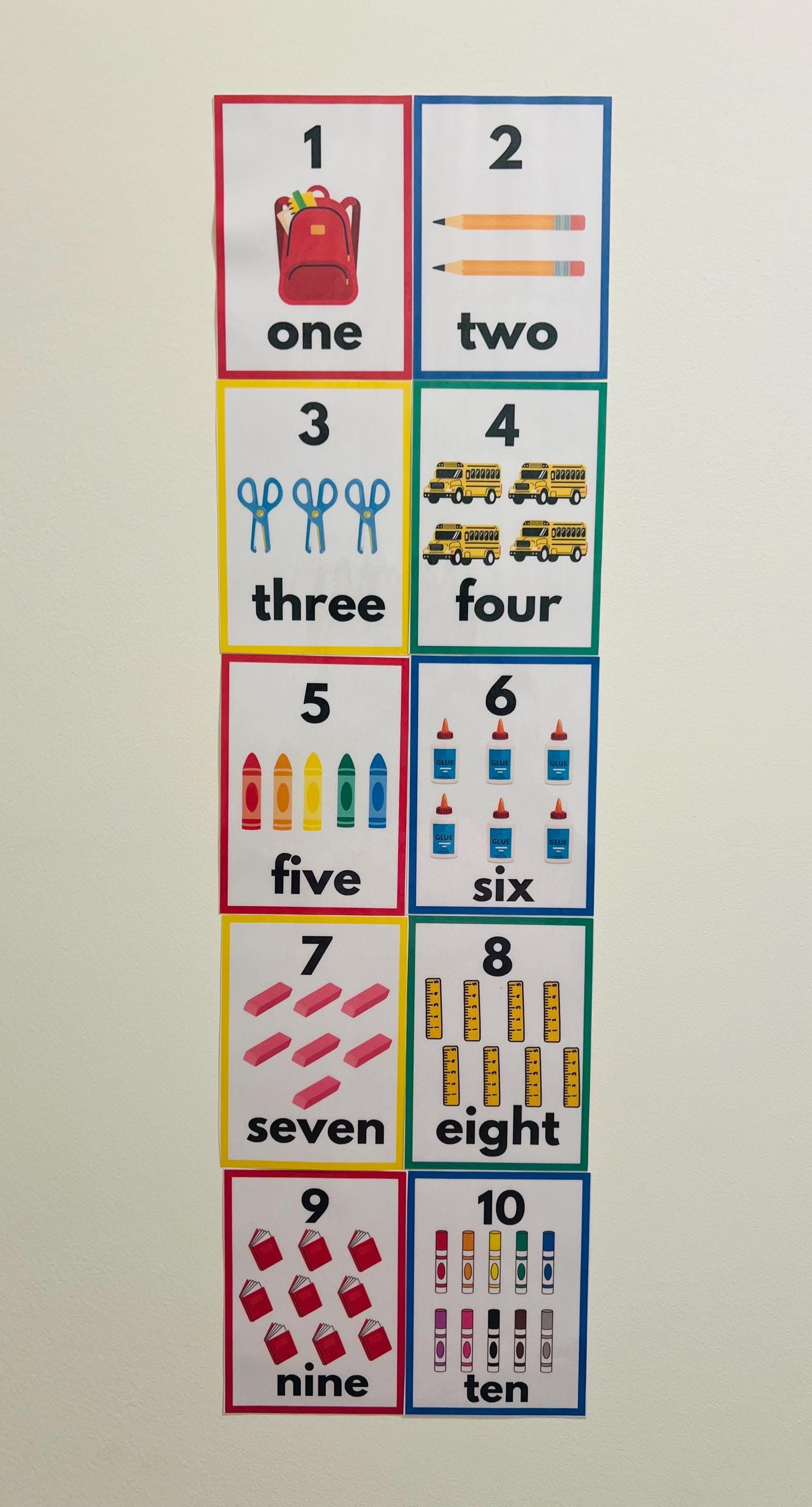 Numbers Flaschards 1-10 Printable for Toddlers and Preschoolers | Back ...