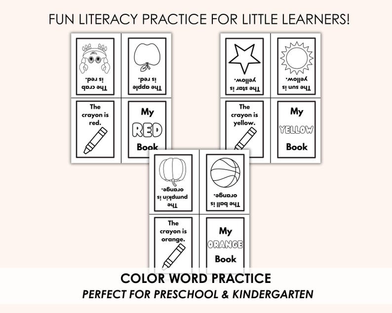 Color Word Mini Book Coloring Pages – 10 Printable “my Color Book ...