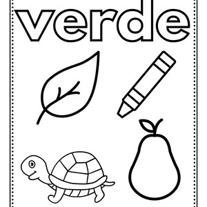 Printable SPANISH Colors Coloring Pages Color Words in SPANISH Fun ...