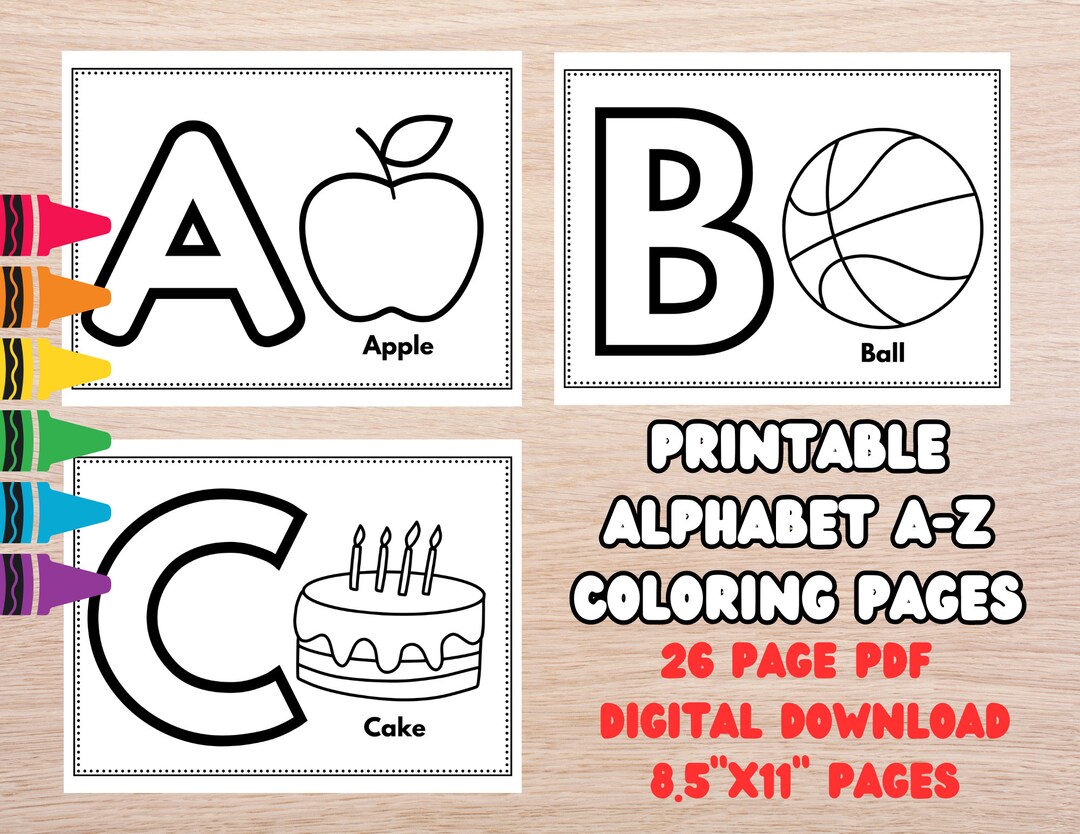 Printable Alphabet A-Z Coloring Pages for Toddlers and Kids for Fun and ...