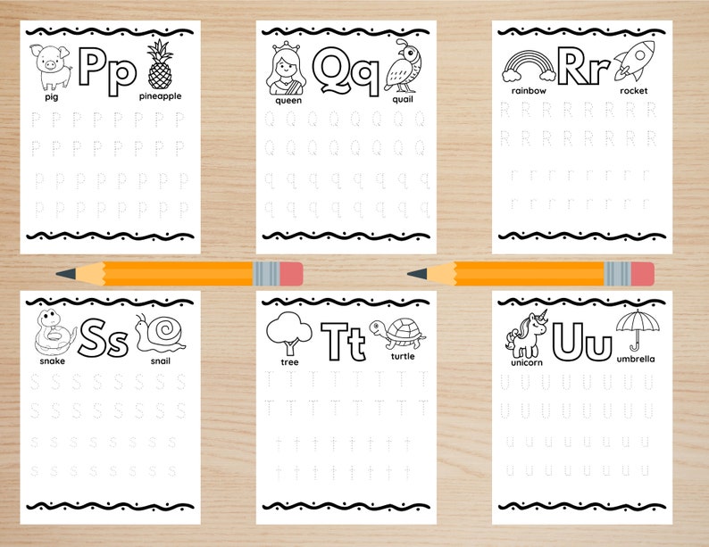 Printable Alphabet Tracing Pages A to Z Lowercase and Uppercase Letters ...