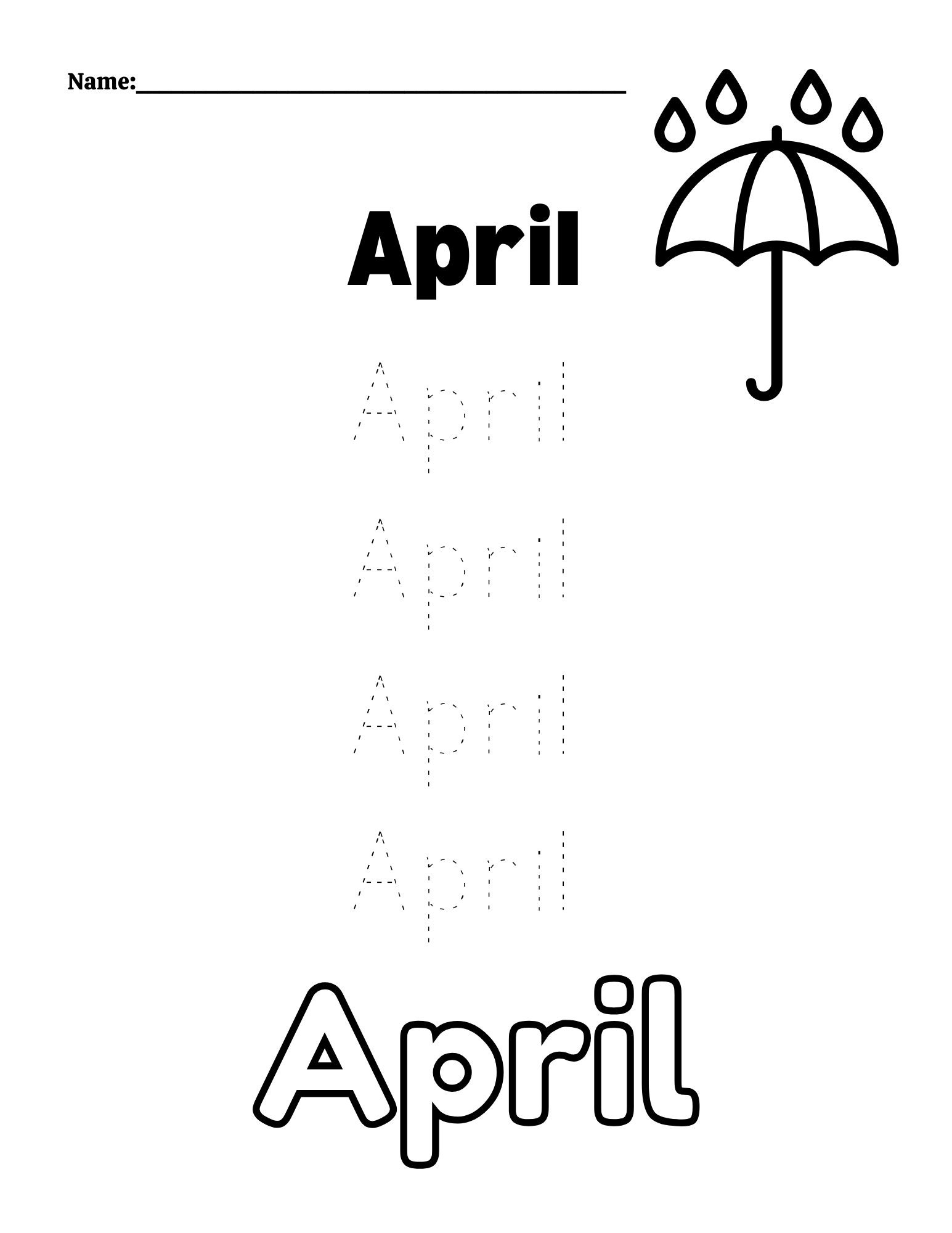 Printable Months of the Year Tracing Worksheets for Preschool ...