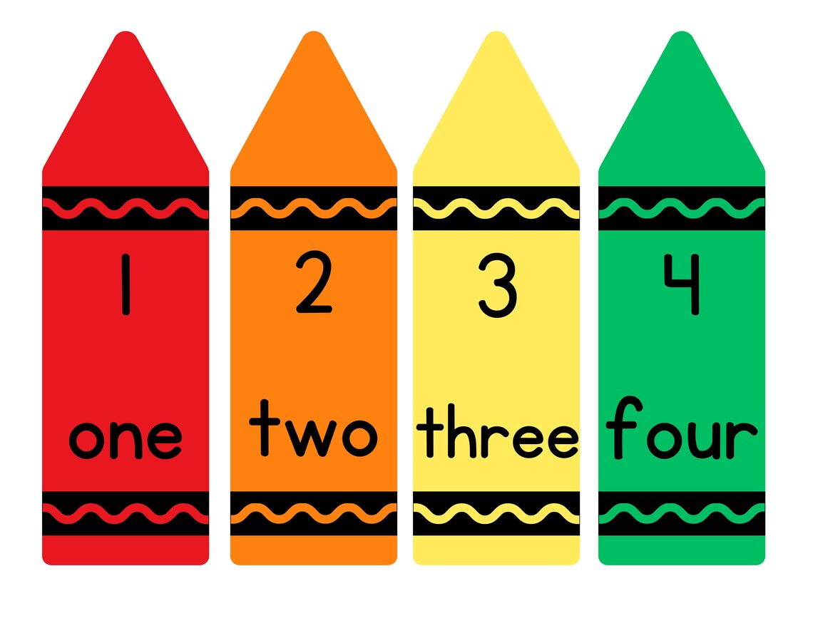 Number Flashcards Crayon Printable | 1-10 Number Recognition ...