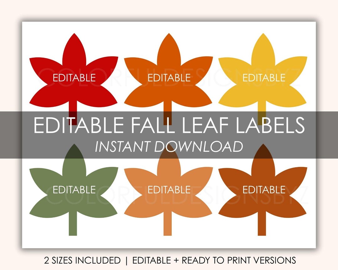 Editable Fall Leaf Labels | Autumn Name Tags, Classroom Labels, Gift ...