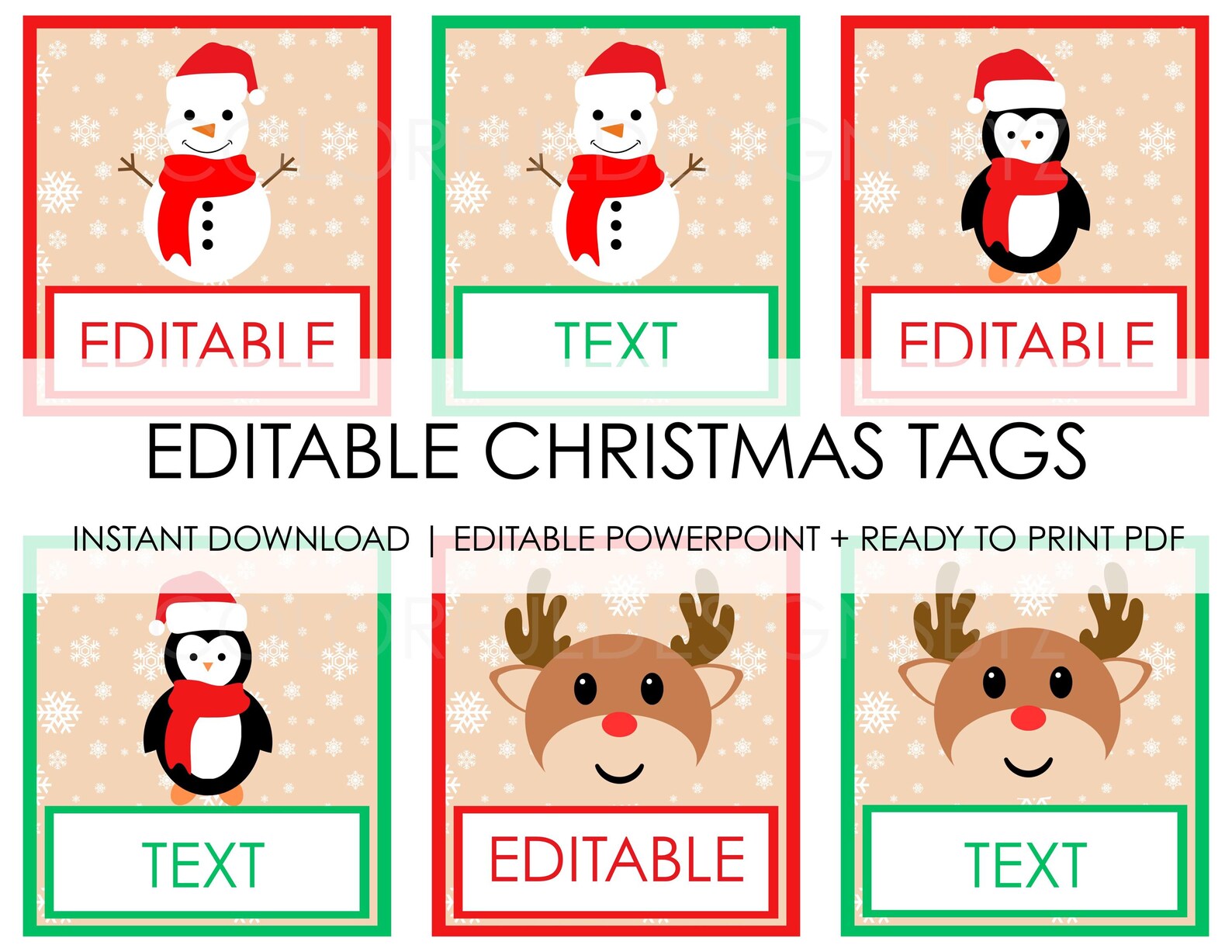 Editable Christmas Labels | Printable Holiday Name Tags | Snowman ...