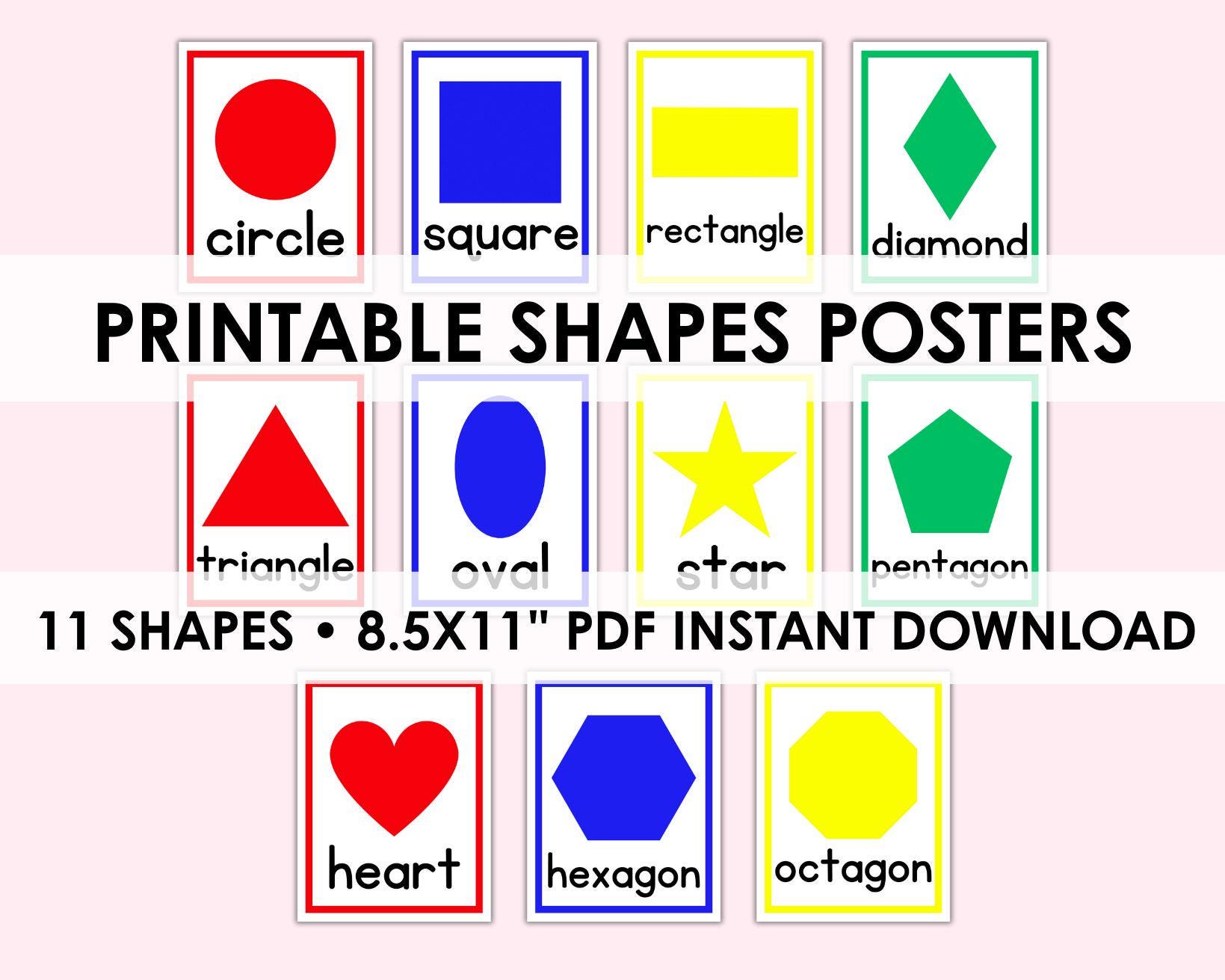 Printable Shapes Cards/posters | Early Learning | Learning Shapes ...
