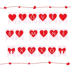 DIY Valentine’s Day Banners Printable | "happy Valentine's Day," "love ...