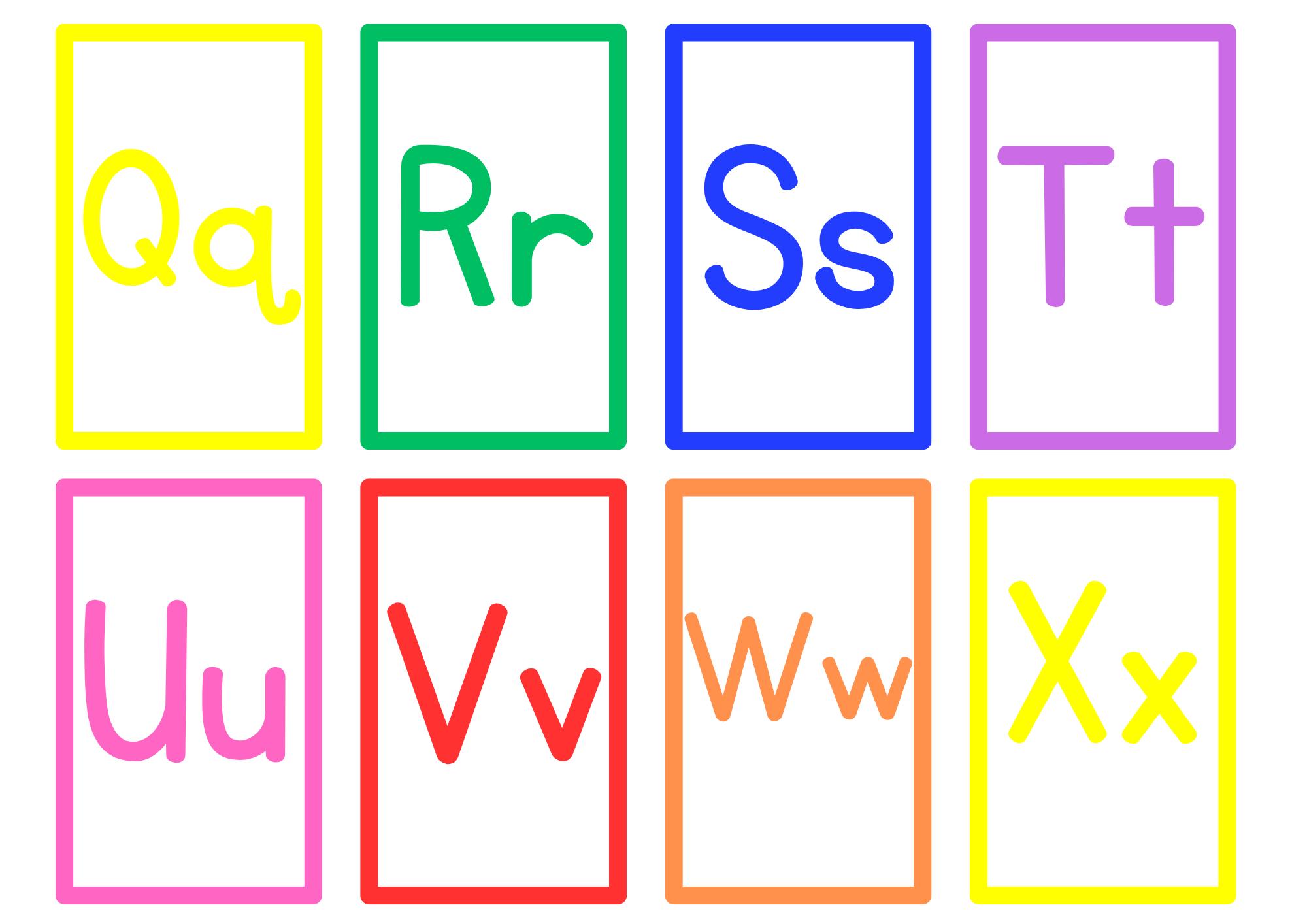 Printable Rainbow Themed Alphabet Cards A to Z Cards Early Learning ...