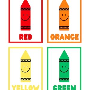 Crayon Color Posters & Flashcards | Printable Preschool Classroom Decor ...