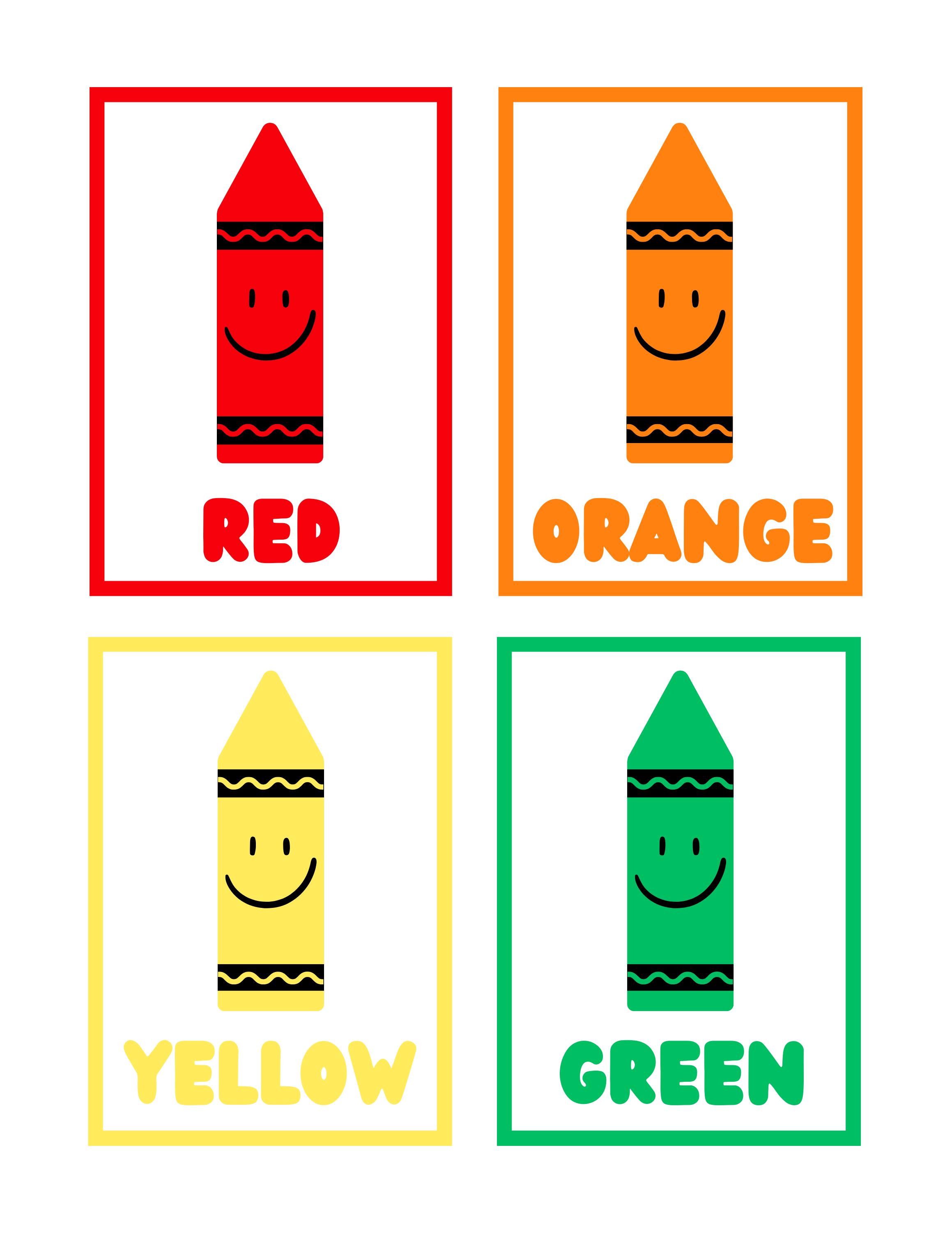 Crayon Color Posters & Flashcards | Printable Preschool Classroom Decor ...