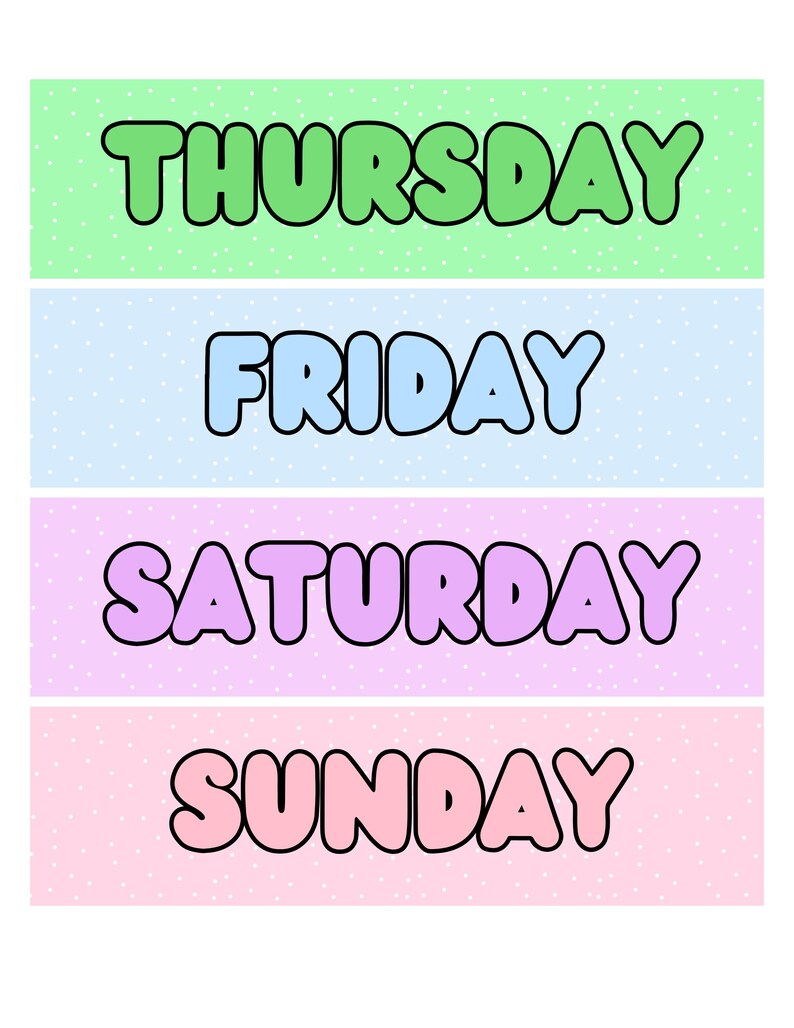 Printable Pastel Polka Dot Days and Months Cards Classroom & Homeschool ...