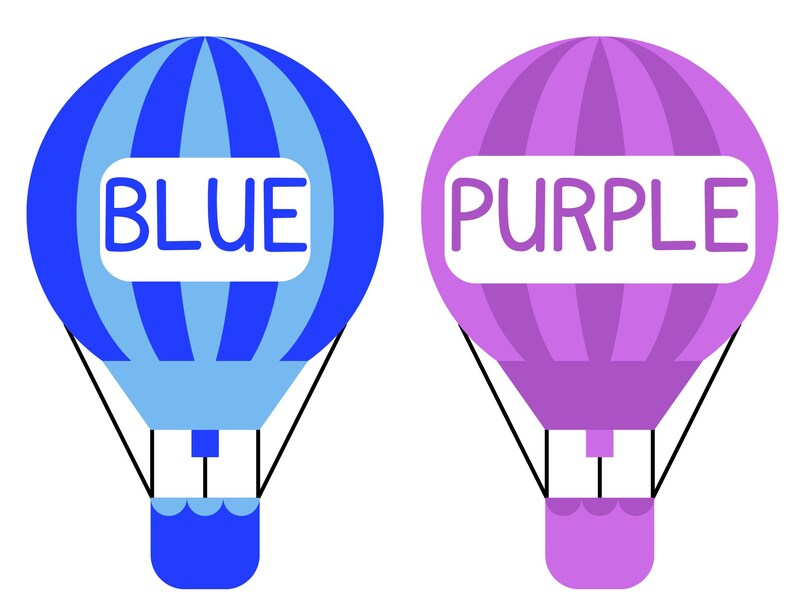 Printable Hot Air Balloon Theme Colors Early Learning Learning Colors ...