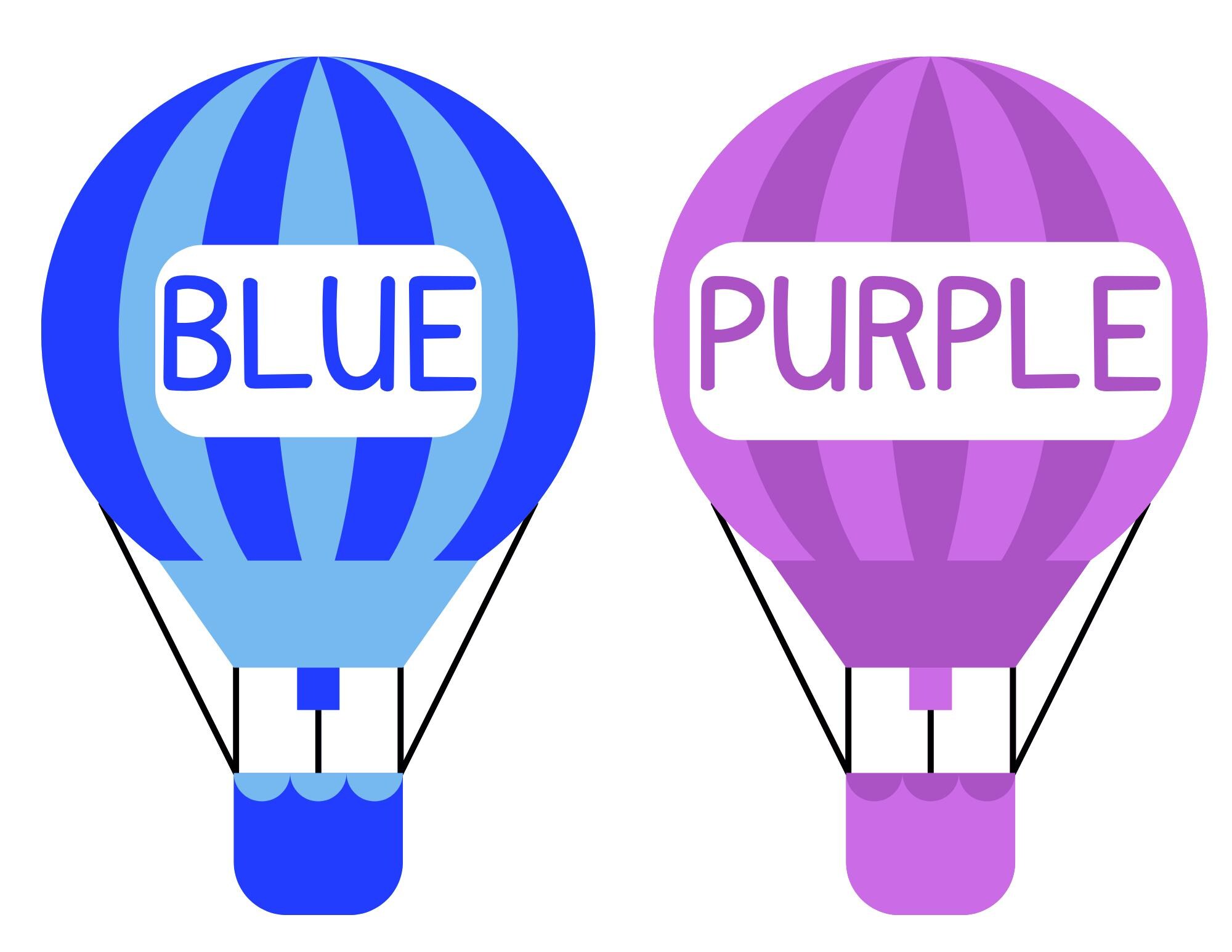 Printable Hot Air Balloon Theme Colors Early Learning Learning Colors ...