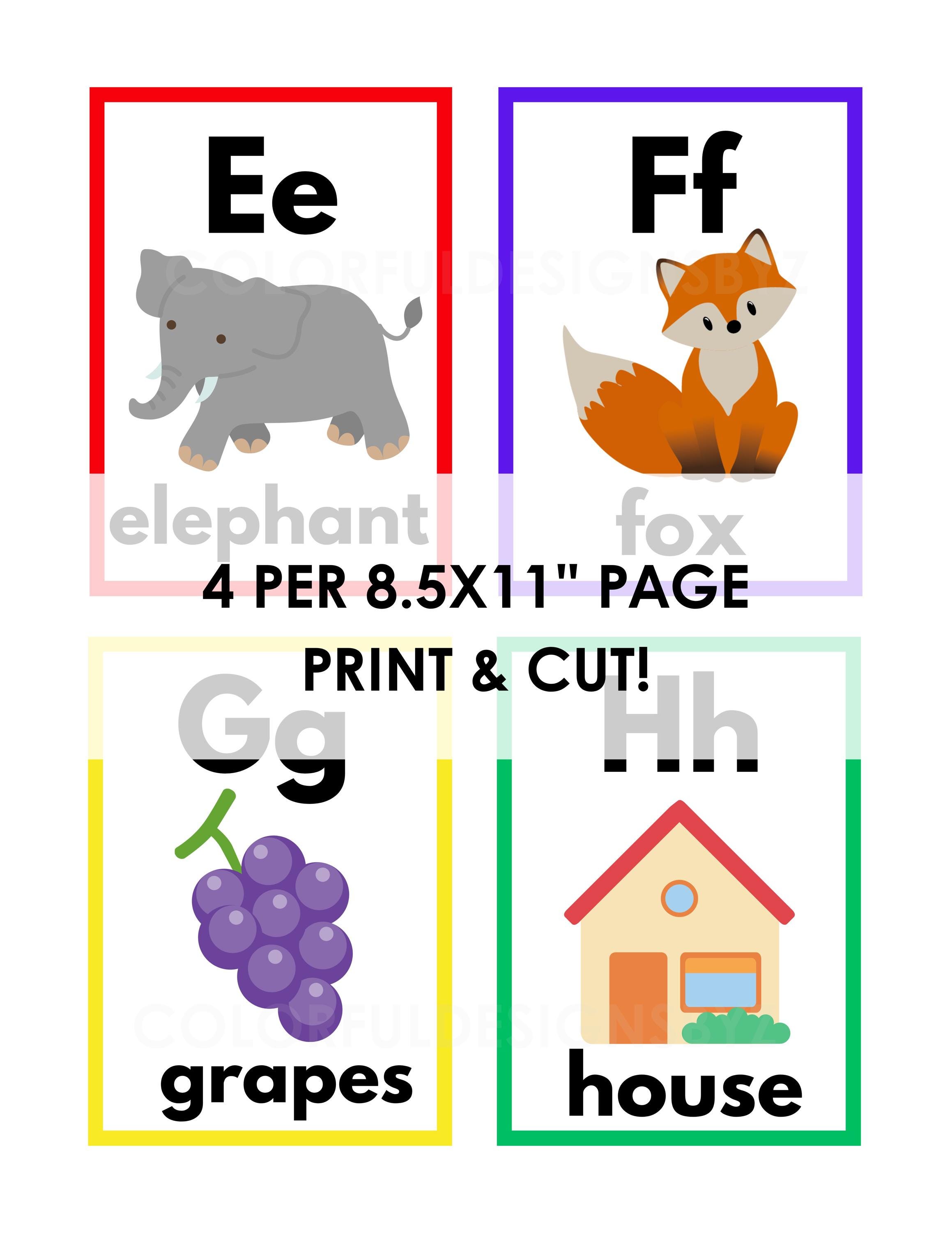 Printable Alphabet A to Z Flashcards | Early Learning | Colorful ABC ...