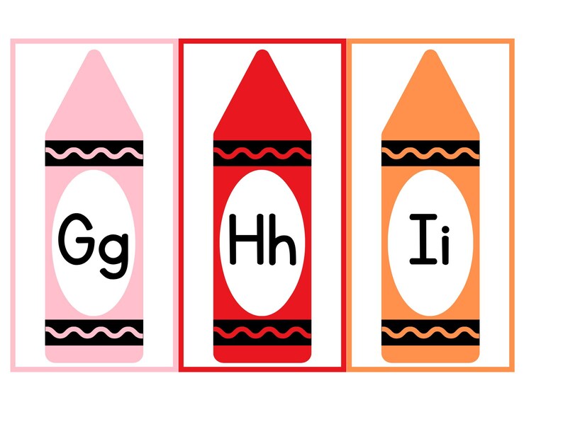 Crayon-themed Printable ABC Flashcards Colorful Alphabet Cards for ...