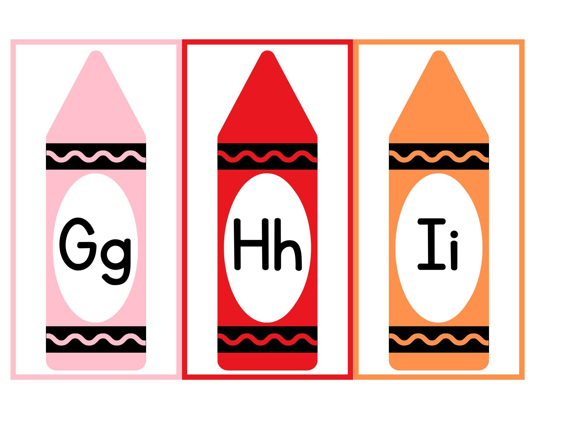 Crayon-themed Printable ABC Flashcards Colorful Alphabet Cards for ...