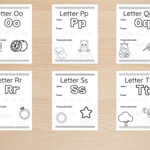 Printable Alphabet Trace and Color Pages for Preschool, Kindergarten ...