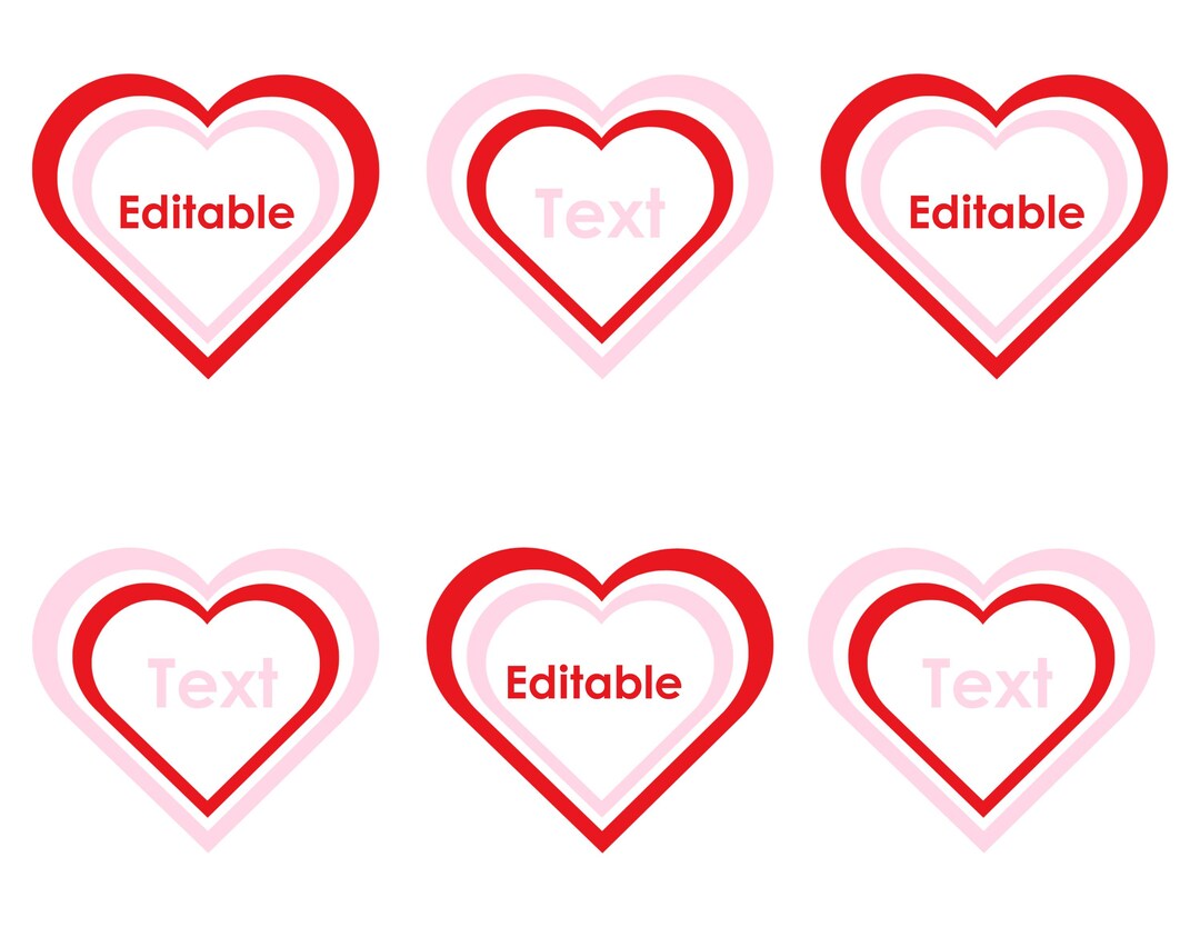 Editable Valentine’s Day Hearts Printable | Red & Pink Hearts ...