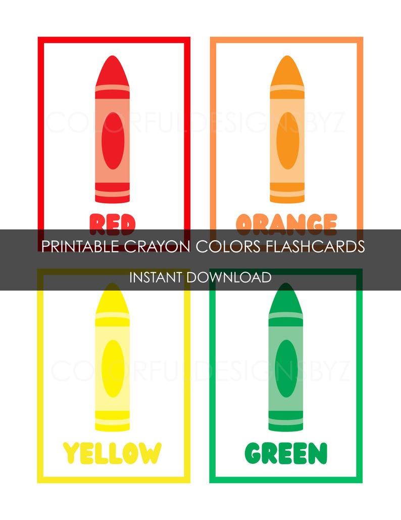 Printable Colors Flashcards for Toddlers and Preschoolers | Early ...
