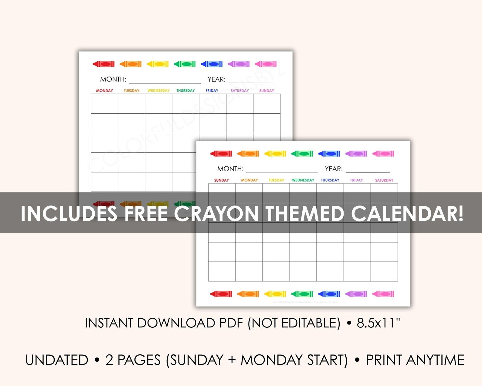 Months Crayons Printable | Early Learning | Classroom Display ...