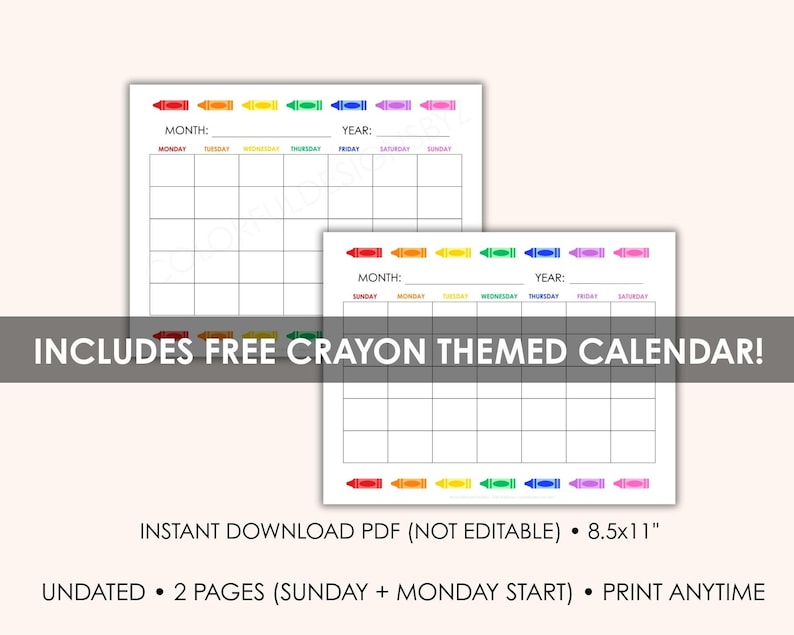 Months Crayons Printable | Early Learning | Classroom Display ...
