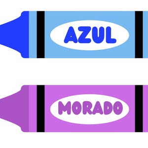 Printable SPANISH Crayon Colors Display Learning Color Words in SPANISH ...
