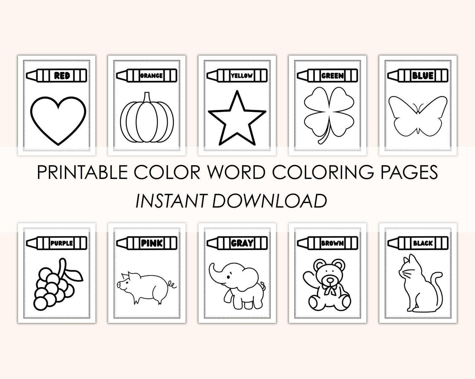 Printable Colors Coloring Pages for Toddlers and Preschoolers ...