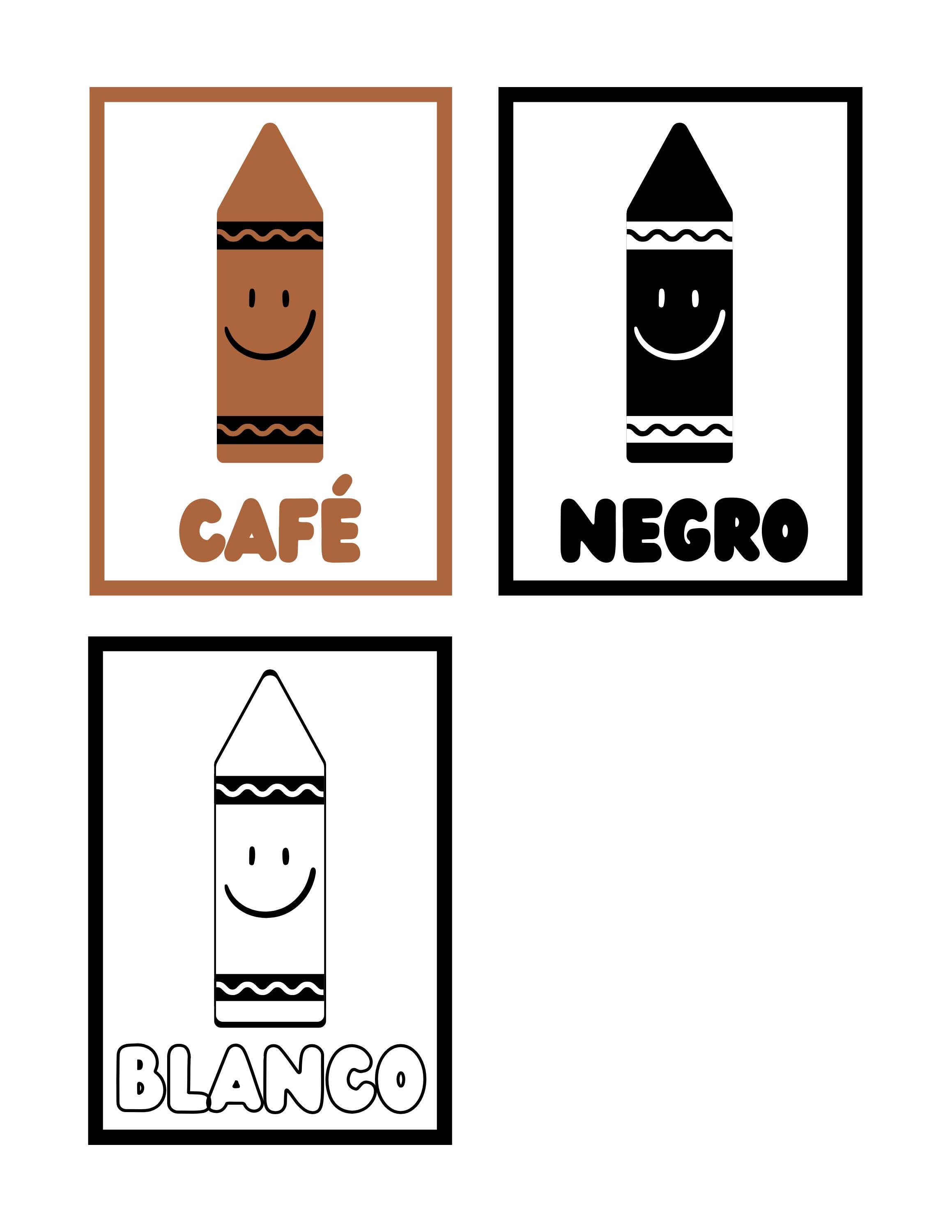 Spanish Colors Crayon Flashcards & Posters | Printable Color ...