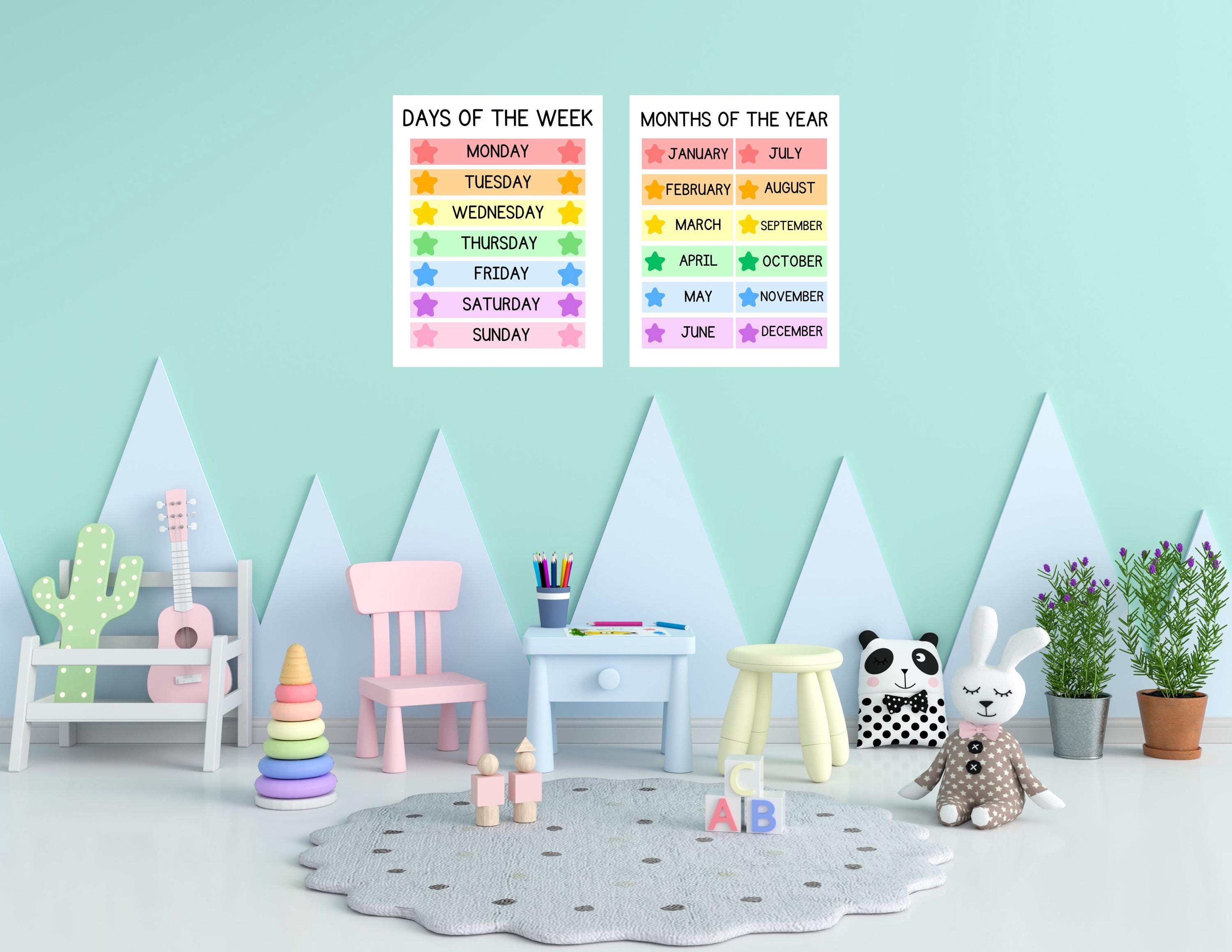Days of the Week & Months of the Year Posters | 8.5"x11" | Printable ...