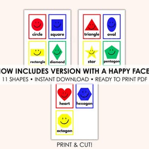 Shapes Flashcards Printable for Toddlers, Preschoolers | Early Learning ...