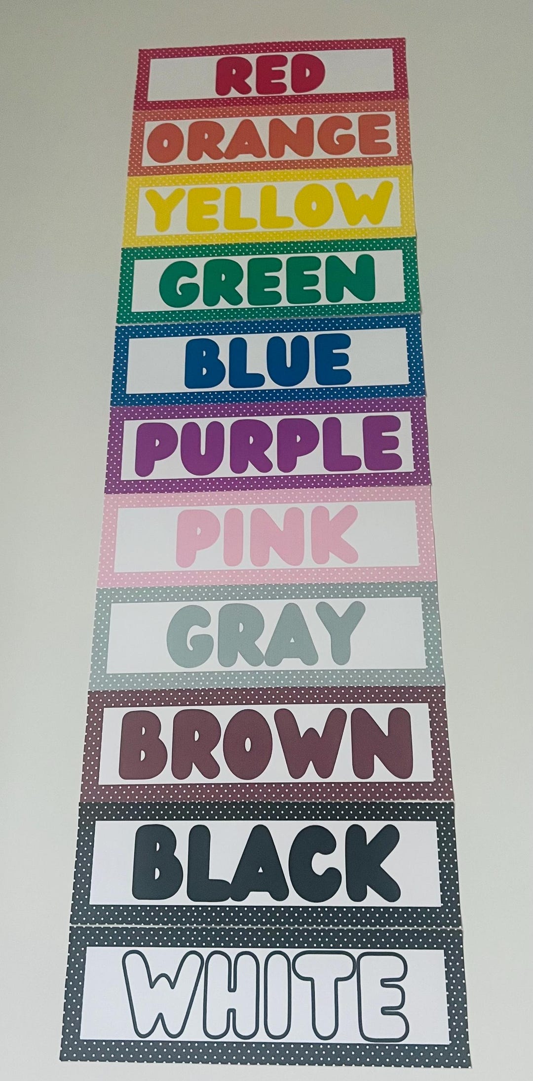 Printable Polka Dot Color Words Cards | Early Learning | Learning ...
