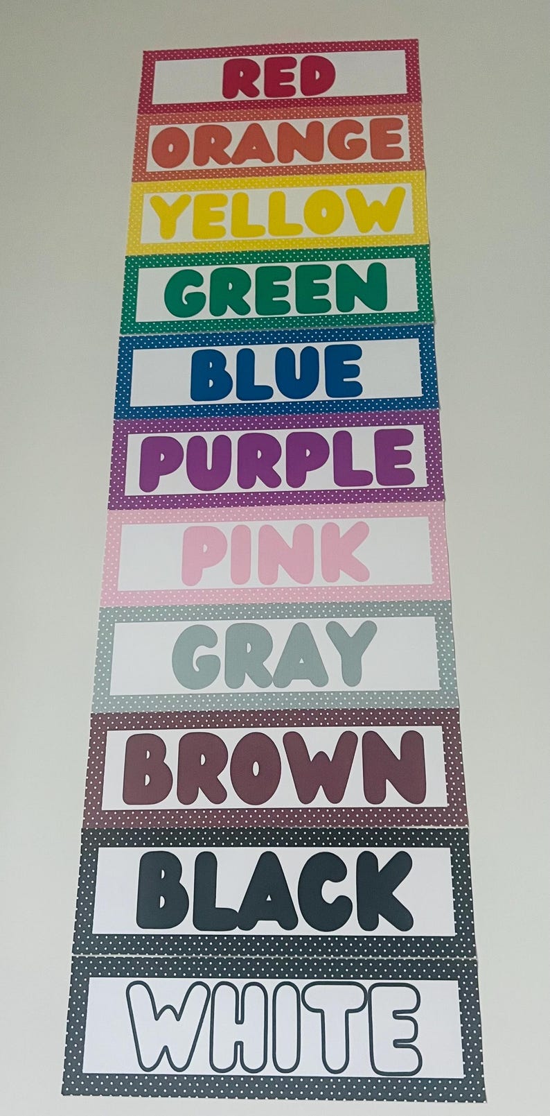 Printable Polka Dot Color Words Cards | Early Learning | Learning ...