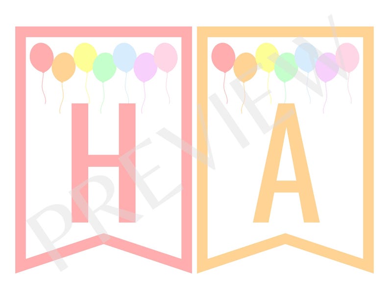 Pastel Rainbow Birthday Banner Printable – Happy Birthday PDF With ...