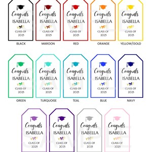 Personalized Graduation Gift Tags – Printable PDF – Bordered Design – 8 ...