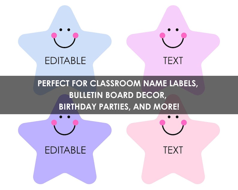 Editable Star Labels for Kids – Printable Name Tags or Reward Tags ...