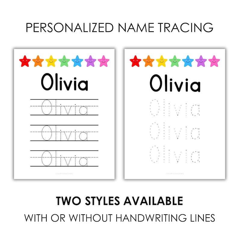 Personalized Name Tracing Worksheet, Laminated Reusable Dry Erase, Prek ...