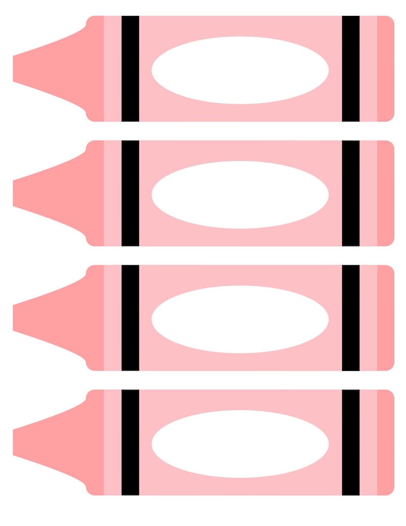 Printable Crayon Name Tags for Cubbies, Desks, Bulletin Boards ...